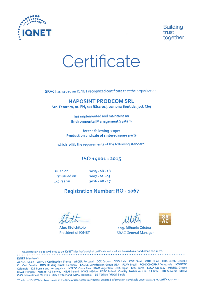 Certificate - NAPOSINT